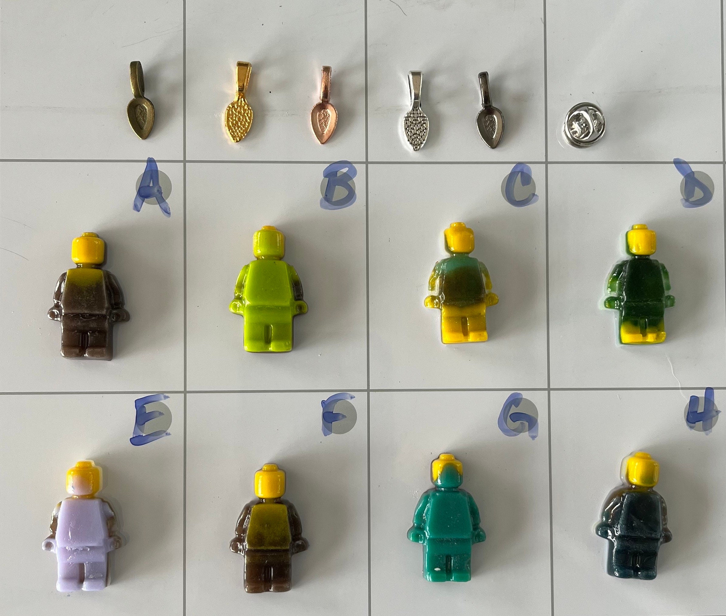Fused Glass Lego People, Unique Lego Figures, Pendant or Pin, Unique ...