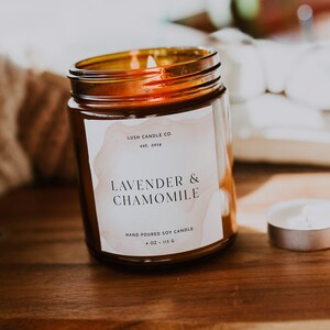 Modern Candle Label Template, Neutral Candle Label, Editable Candle ...