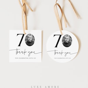 70th Birthday Favor Tags, 70th Thank You Tags, Look Who's 70, 70th ...