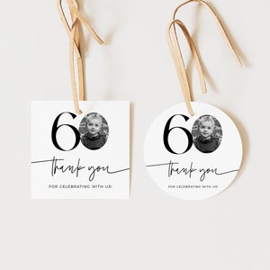 60th Birthday Favor Tags, 60th Thank You Tags, Look Who's 60, 60th ...