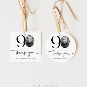 90th Birthday Favor Tags, 90th Thank You Tags, Look Who's 90, 90th ...