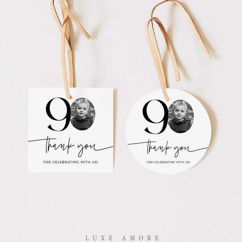 90th Favor Tags - Etsy