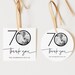70th Birthday Favor Tags, 70th Birthday Gift Tag, 70th Thank You Tags ...