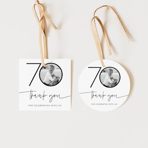 70th Birthday Favor Tags, 70th Birthday Gift Tag, 70th Thank You Tags ...