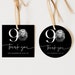 90th Birthday Favor Tags, 90th Thank You Tags, Look Who's 90, Black ...