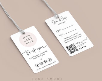 Boho Small Business Hang Tag, Boutique Clothing Tag Template, Modern ...