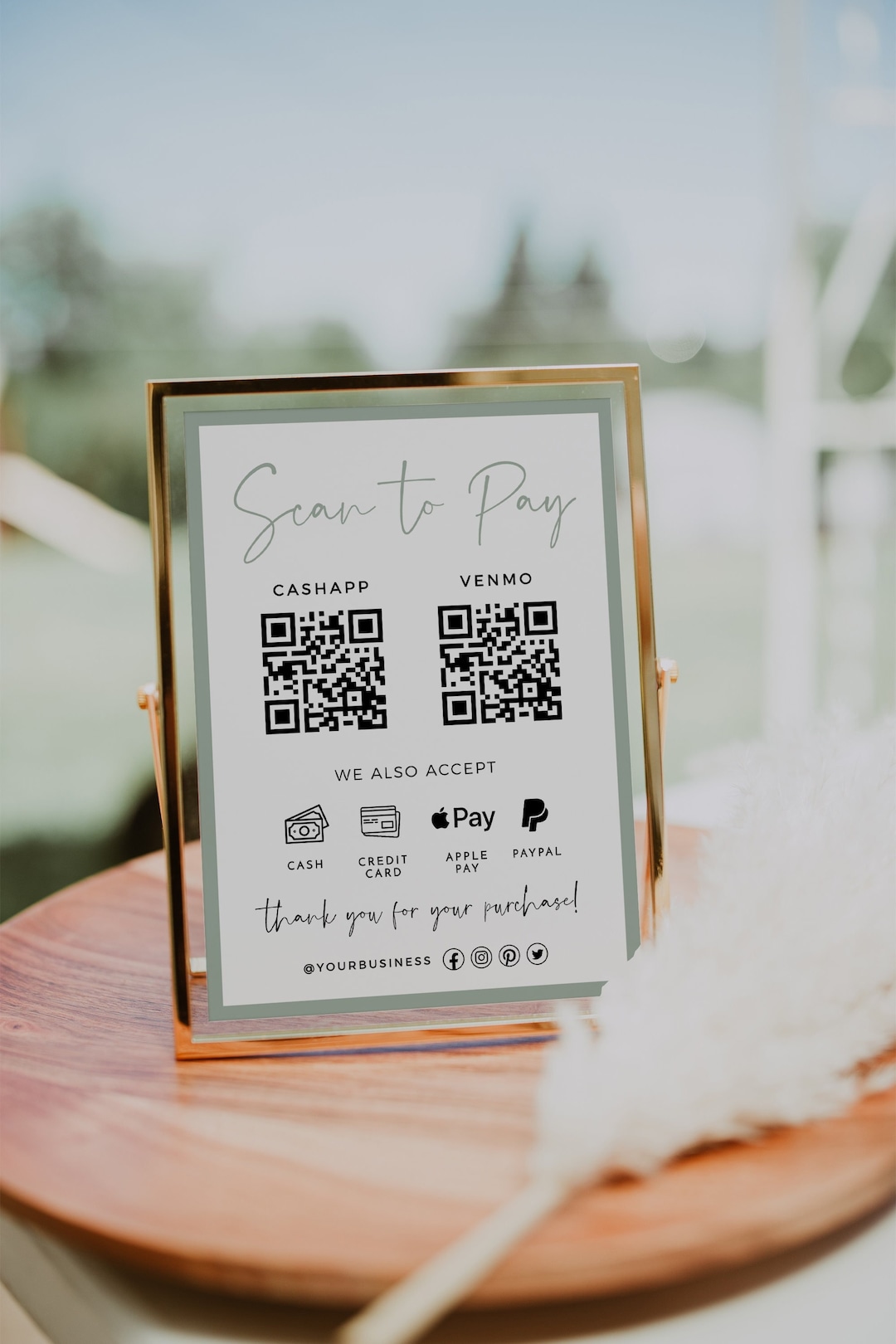 QR Code Sign Template, Scan to Pay Template, Small Business Payment ...