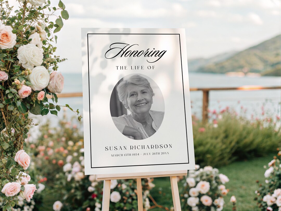 Funeral Photo Collage Sign Template, Celebration of Life Poster ...