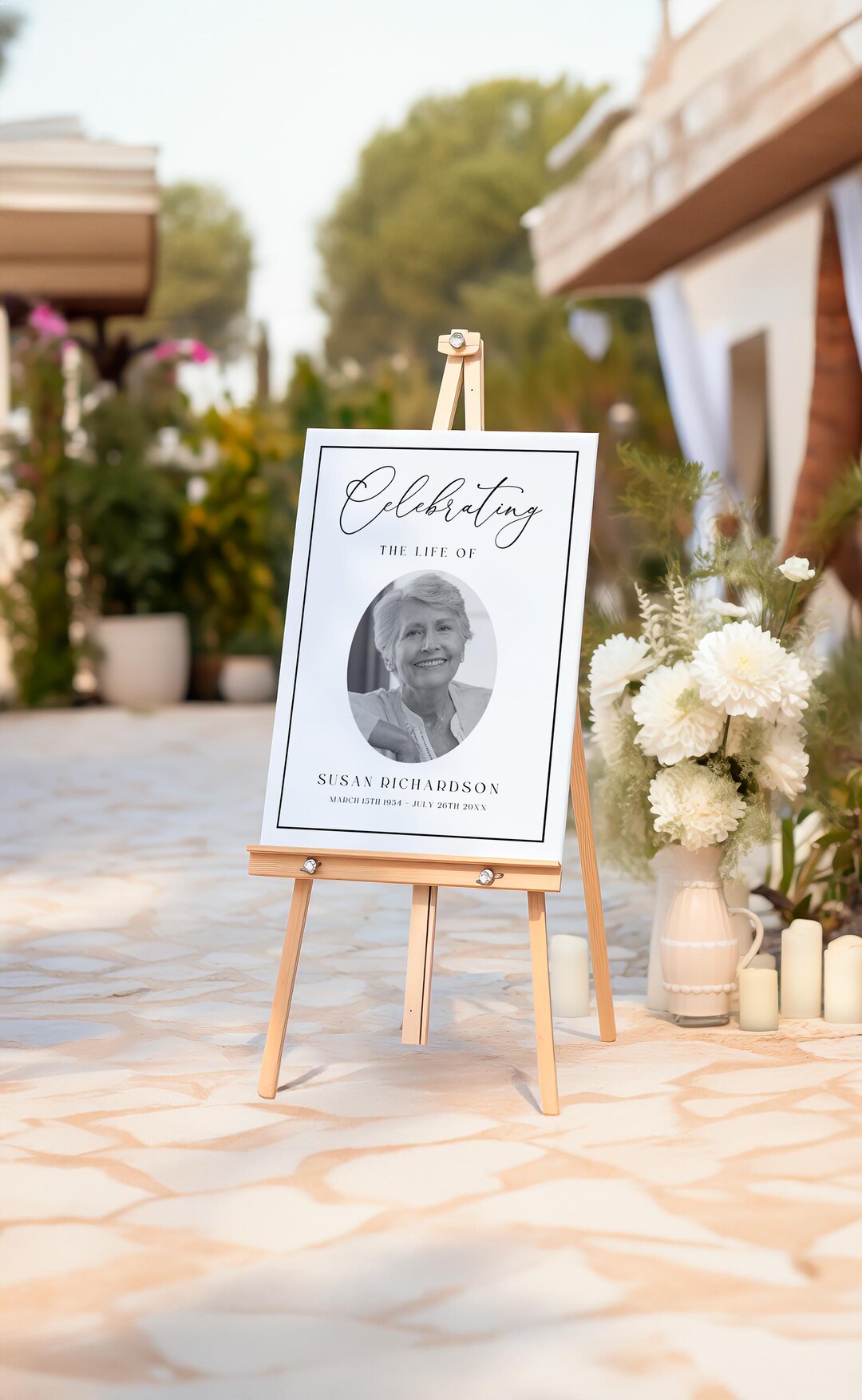 Elegant Funeral Sign Template, Celebration of Life Poster, Large ...