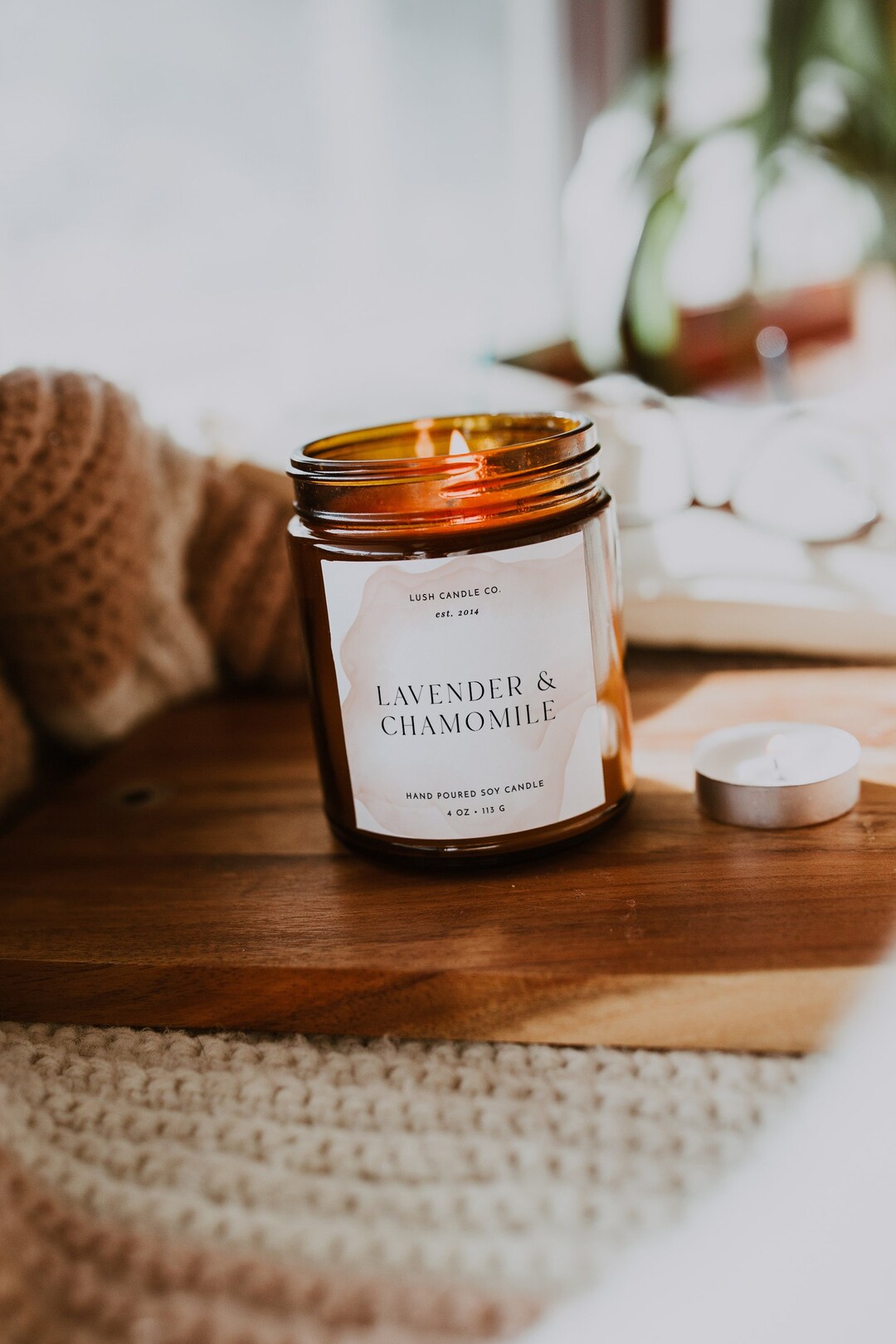 Modern Candle Label Template, Neutral Candle Label, Editable Candle ...