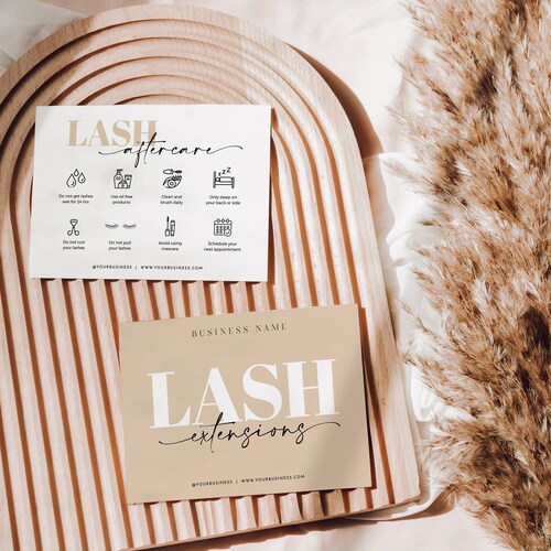 Lash Care Card Template Lash Extensions Card Editable - Etsy