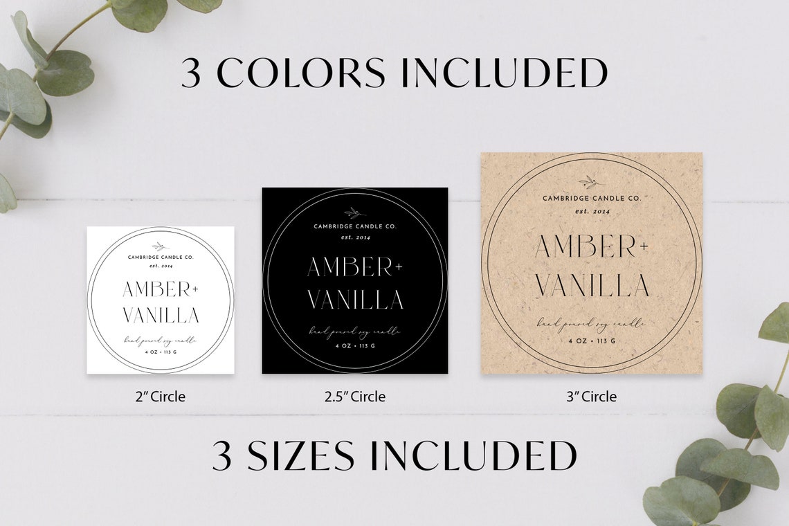Round Product Label Template Round Candle Label Candle Tin | Etsy