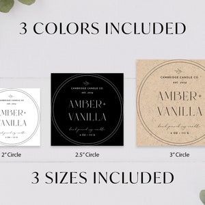 Round Product Label Template, Round Candle Label, Candle Tin Label ...