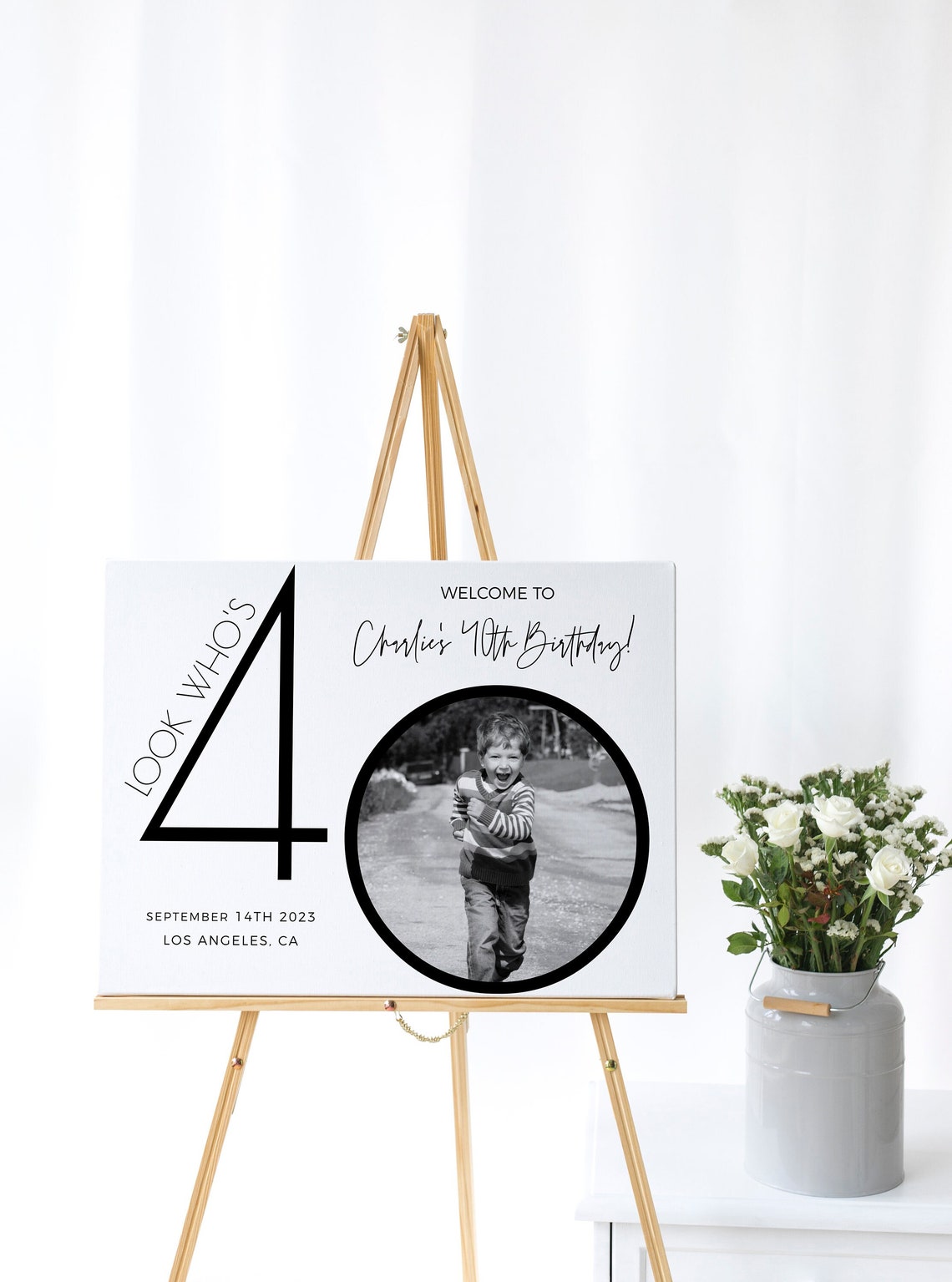 Male 40th Birthday Welcome Sign Look Who's 40 Birthday - Etsy
