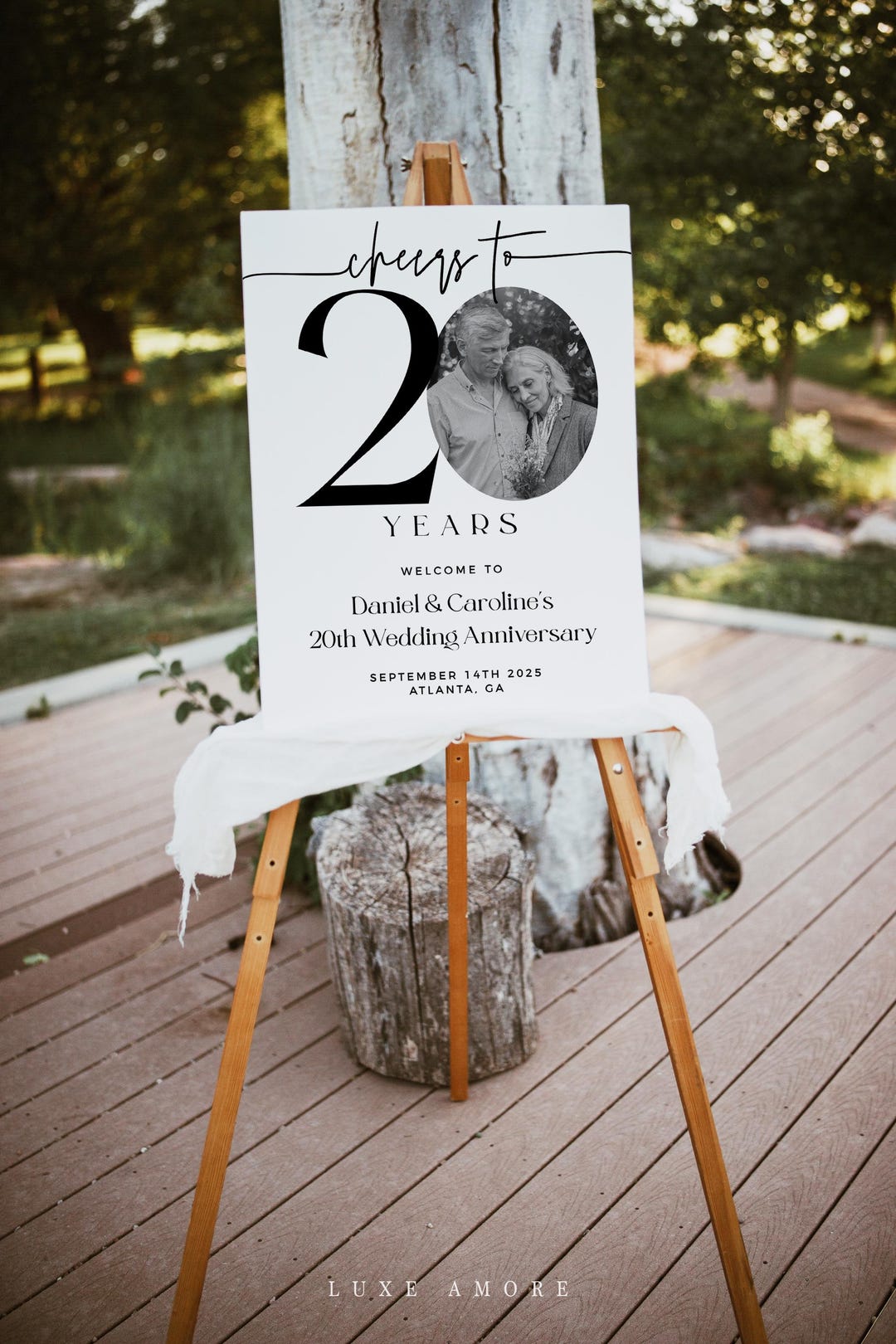 20th Anniversary Welcome Sign Template, Cheers to 20 Years, Black and ...
