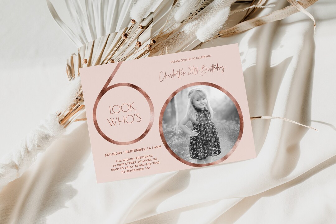 Female 60th Birthday Invitation Template, Look Who's 60, Photo 60th ...