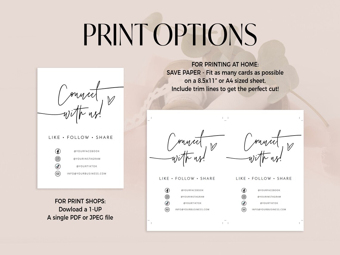 Connect With Us Sign Social Media Sign Template Small - Etsy