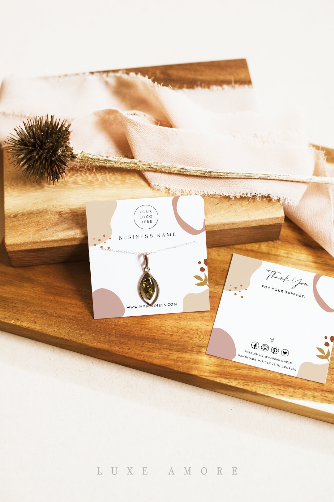 Abstract Necklace Card Template, Jewelry Display Card, Earring Card ...