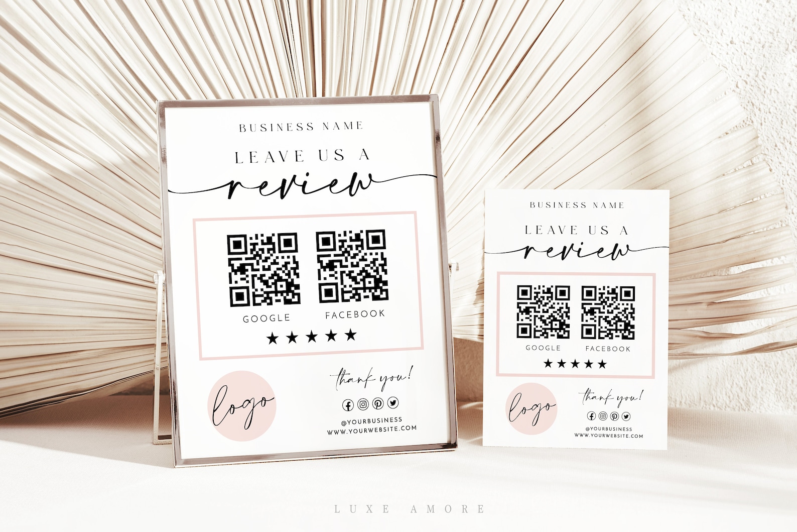 Ask for A Review QR Code Sign Template, Business Review Sign, Facebook ...