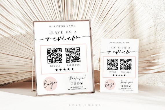 Ask for A Review QR Code Sign Template Business Review Sign - Etsy
