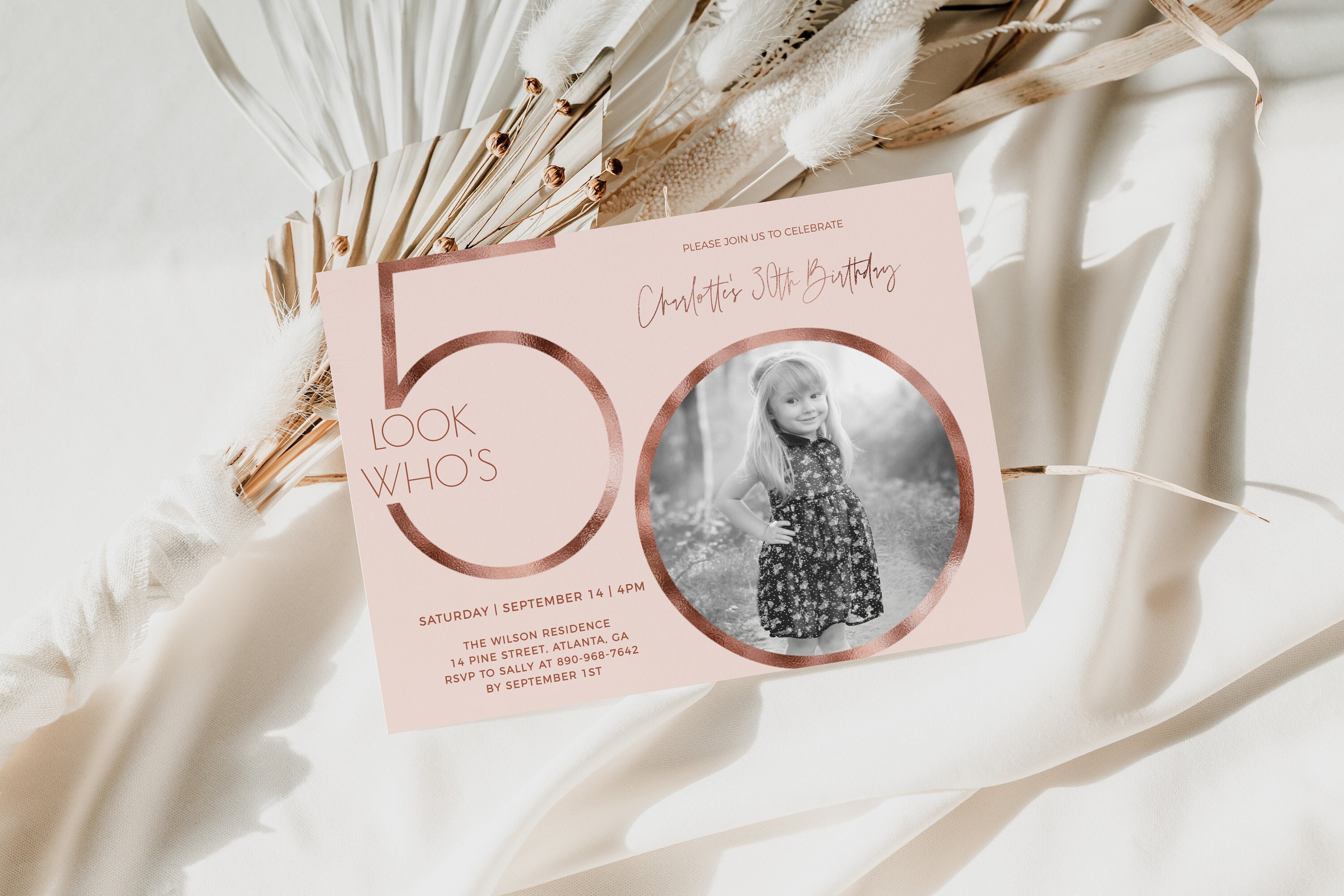 Female 50th Birthday Invitation Template, Look Who's 50, Photo 50th ...