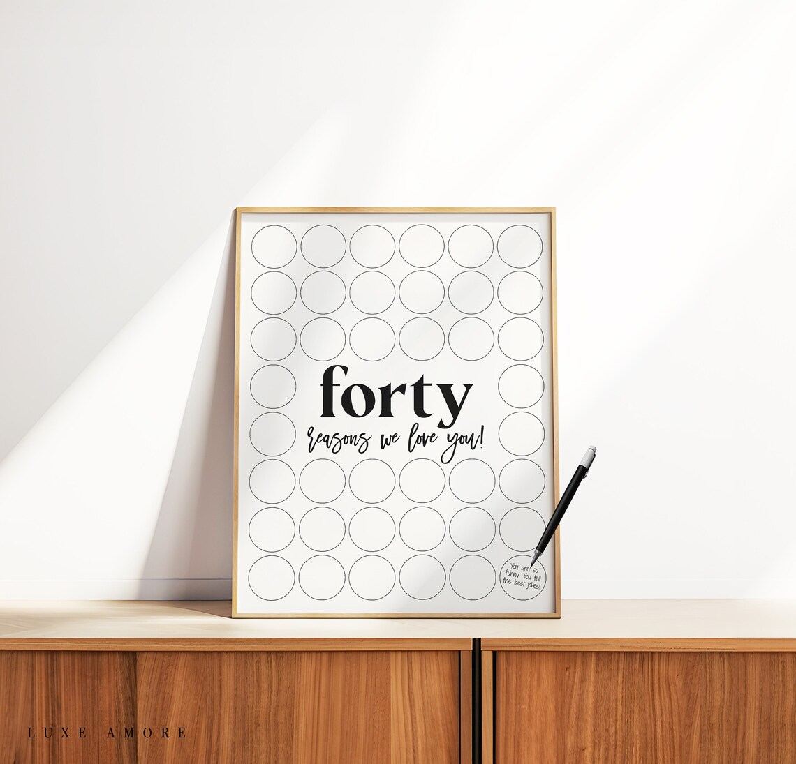 40 Reasons We Love You Printable, Minimalist Forty Reasons Poster, Men ...