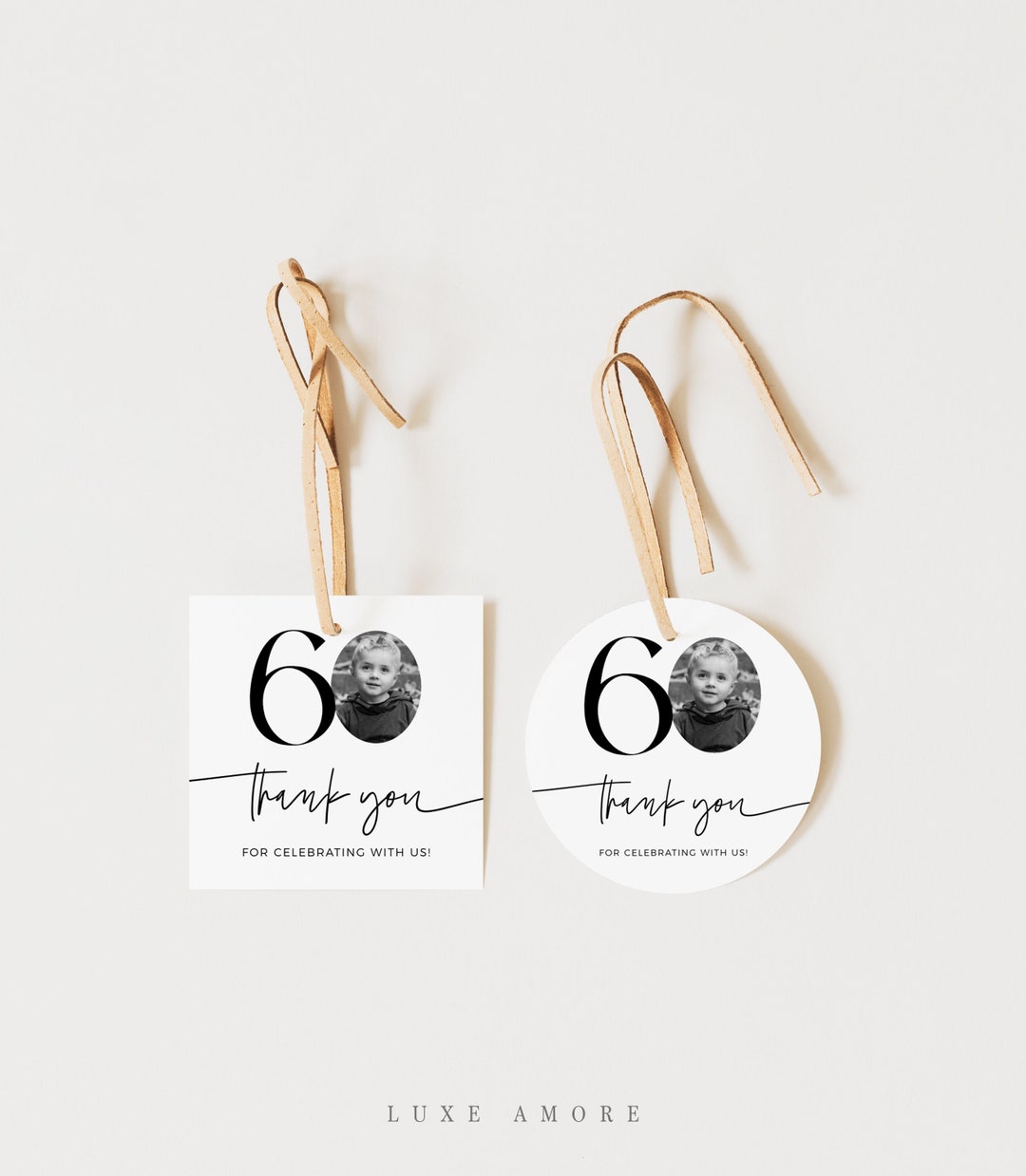 60th Birthday Favor Tags, 60th Thank You Tags, Look Who's 60, 60th ...