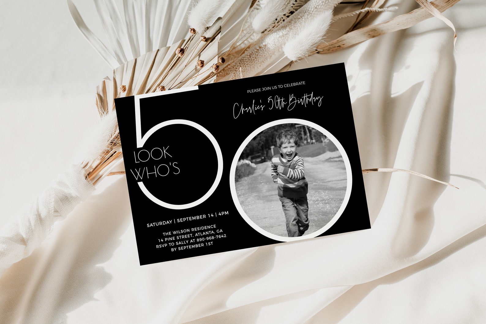 Male 50th Birthday Invitation Template Look Who's 50 - Etsy