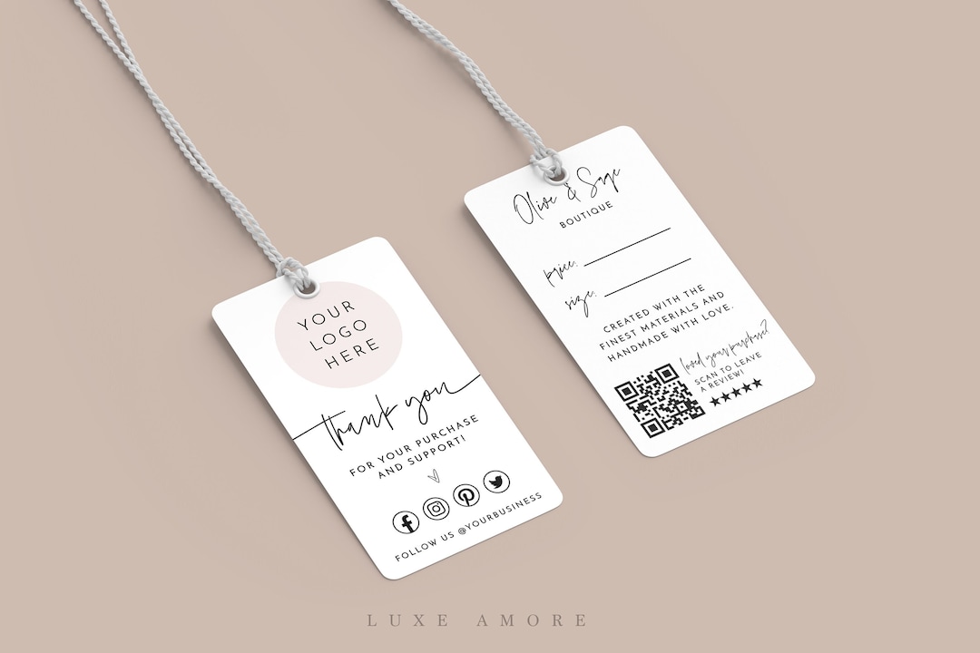 Modern Small Business Hang Tag, Clothing Tag Template, Modern Product ...