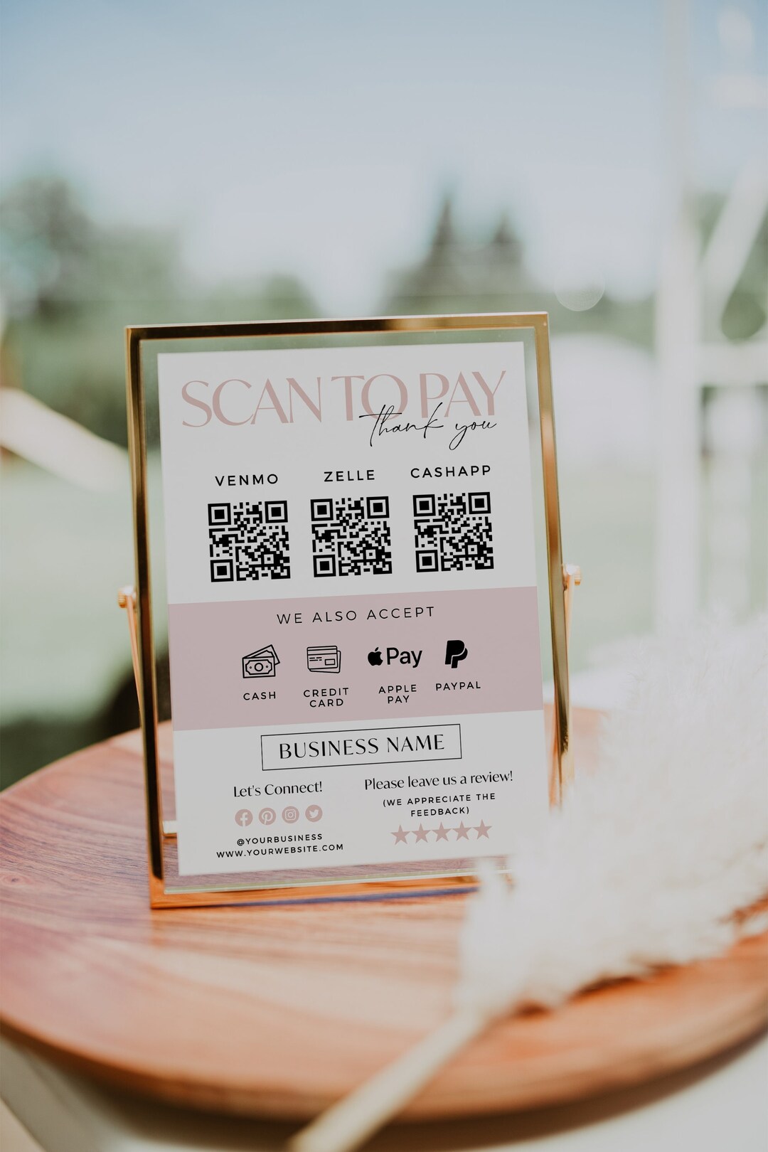 Editable QR Code Sign Template, Scan to Pay Sign, Small Business ...