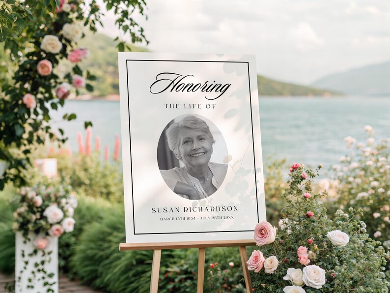 Funeral Photo Collage Sign Template, Celebration of Life Poster ...