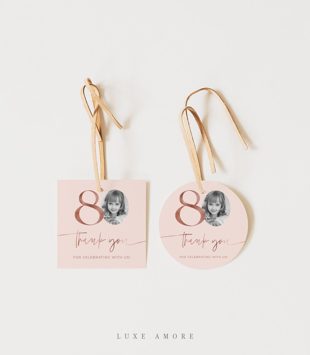 80th Birthday Favor Tags, 80th Thank You Tags, Female 80th Birthday ...