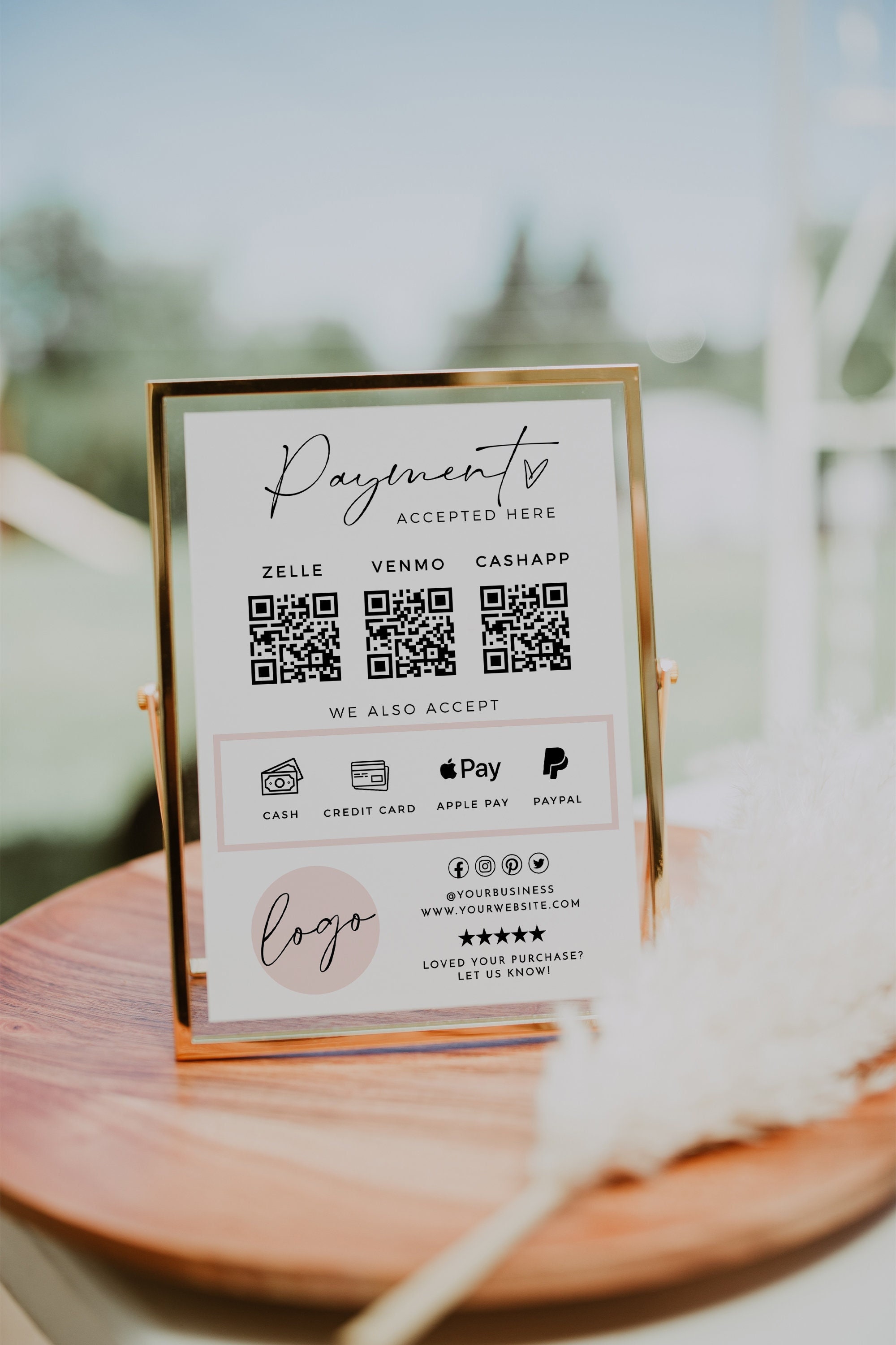 Editable QR Code Sign Template Scan to Pay Sign Small - Etsy