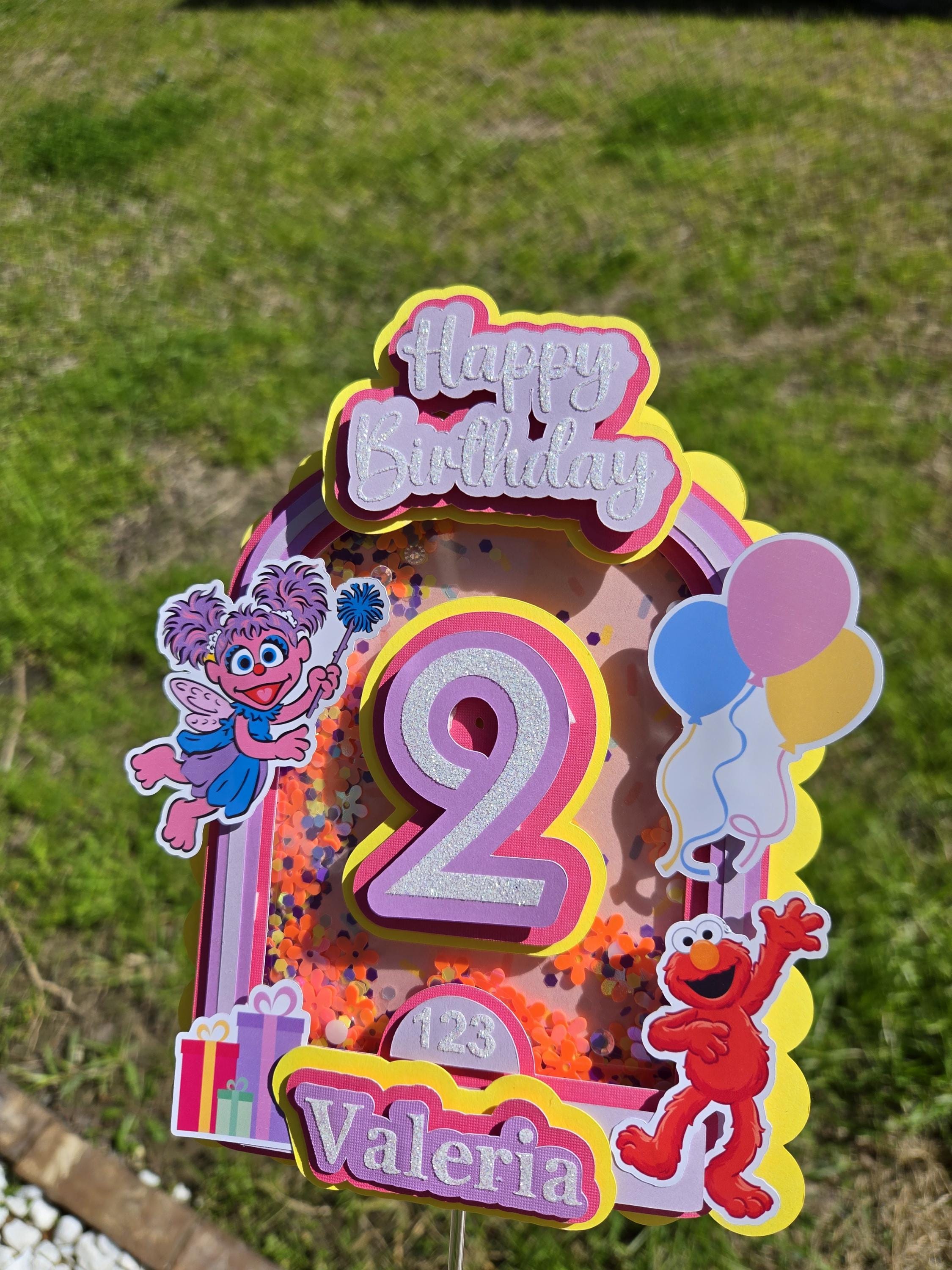 Abby and Elmo Shaker Cake Topper | Sesame Street Birthday Party Decor ...