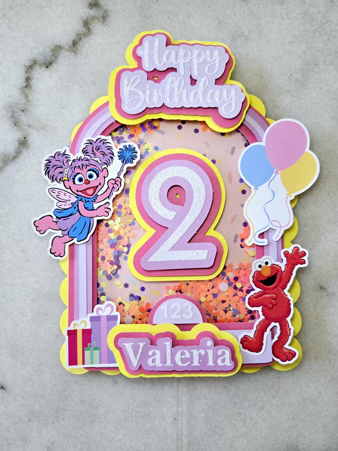 Abby and Elmo Shaker Cake Topper | Sesame Street Birthday Party Decor ...