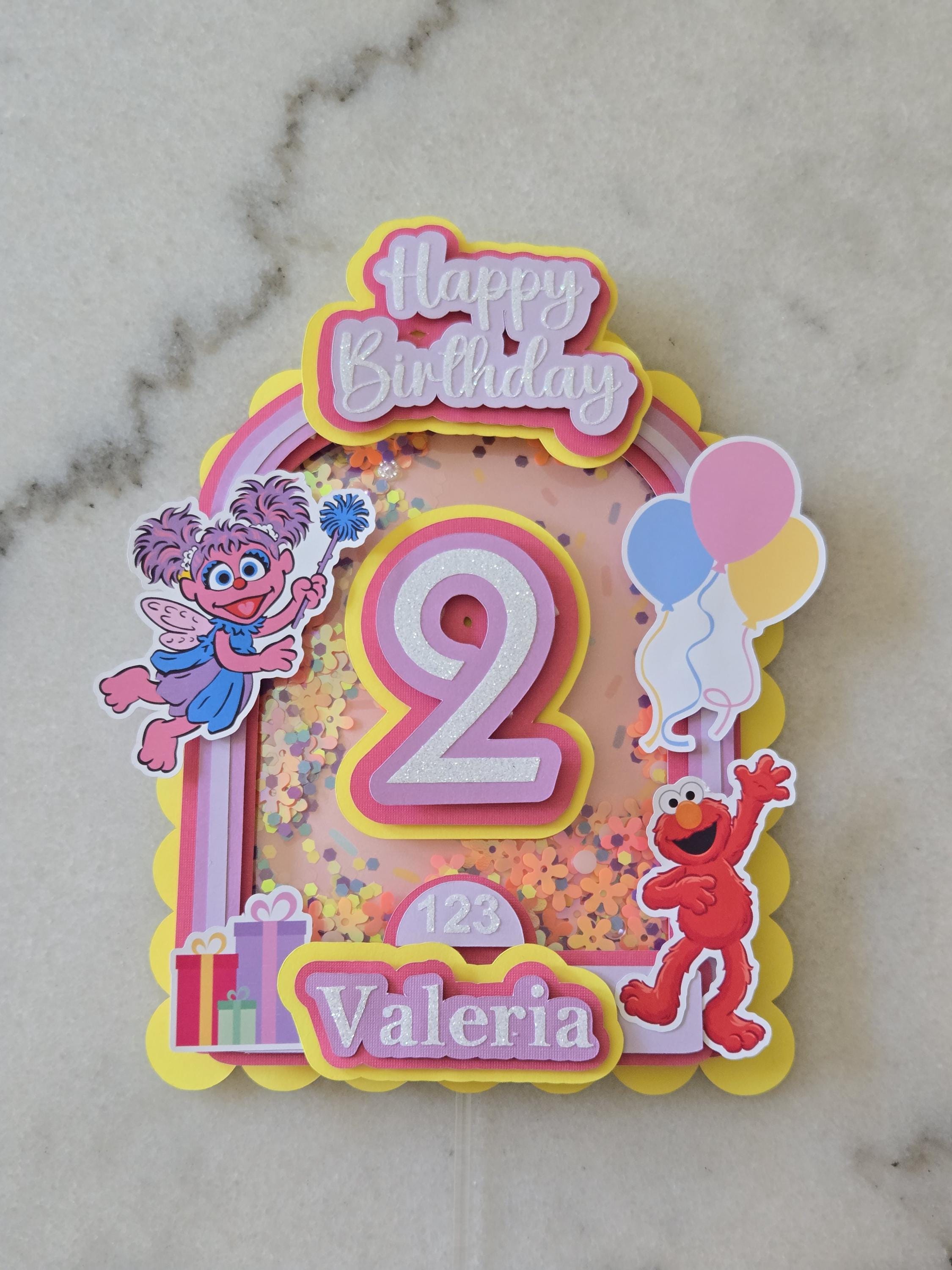 Abby and Elmo Shaker Cake Topper | Sesame Street Birthday Party Decor ...