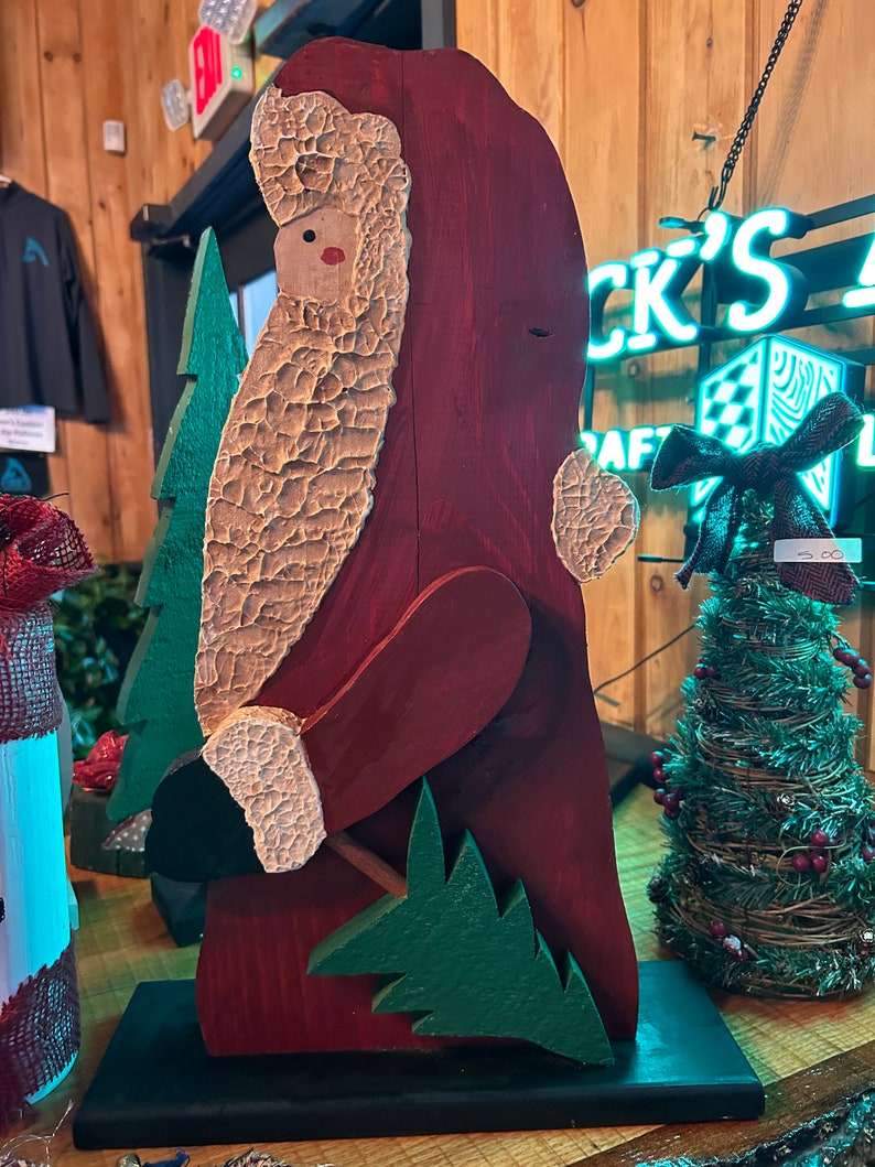 Primitive/ Rustic Solid Wood Santa - Etsy