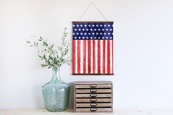 American Flag / 4th of July Printable Wall Art / Stars & | Etsy
