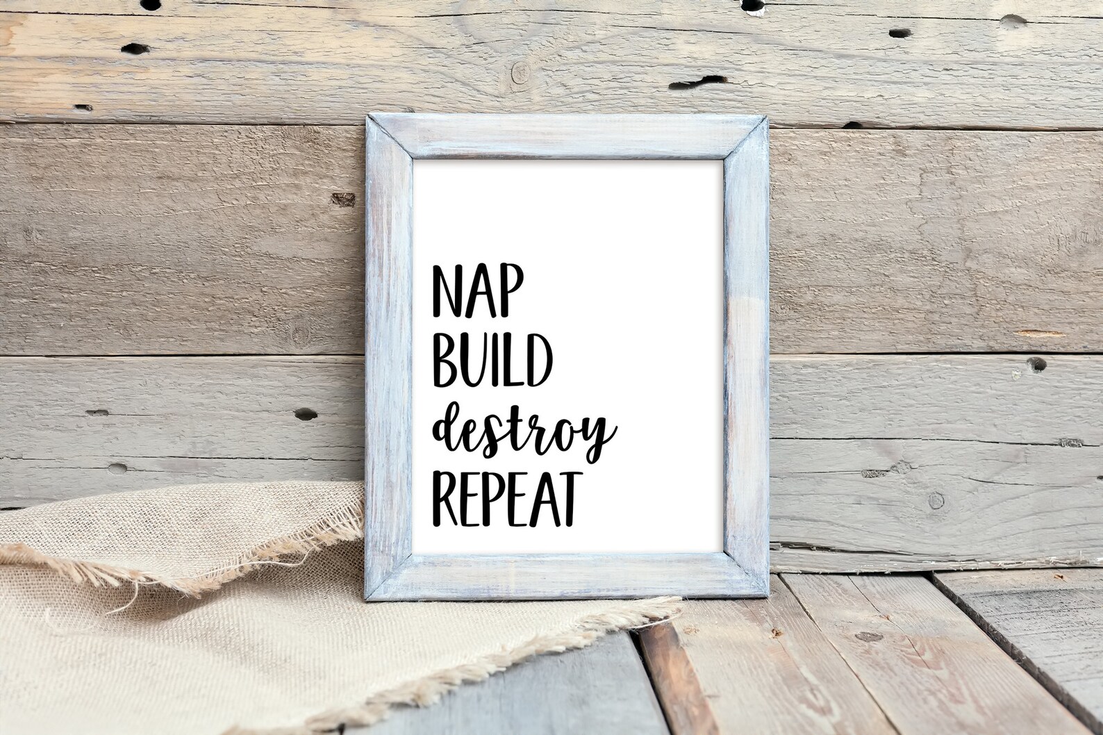 Nap Build Destroy Repeat Print / Minimalist Nursery Printable | Etsy