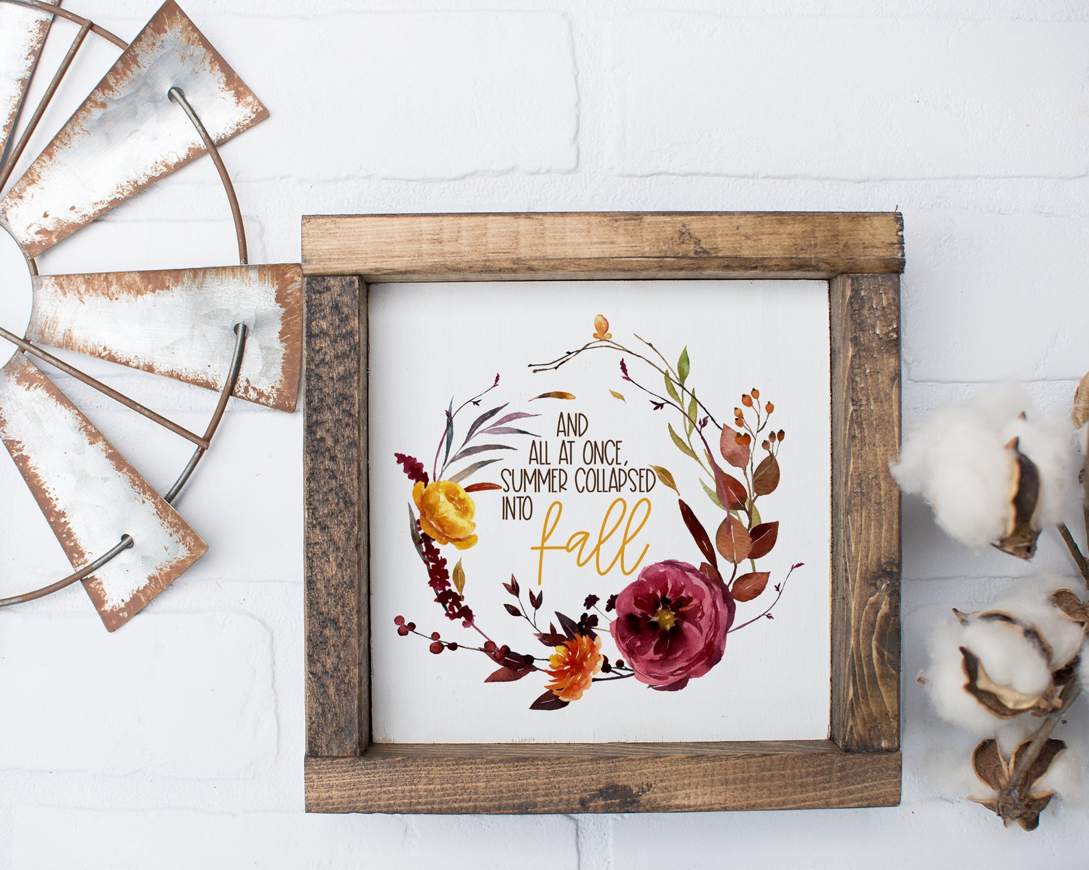 And All at Once Summer Collapsed Into Fall / Fall Printed Wall | Etsy