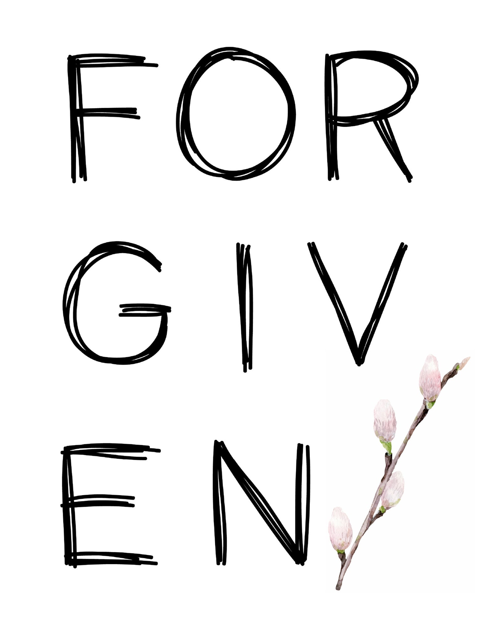 Forgiven / Easter Printed Wall Art / Forgiveness Prints / | Etsy