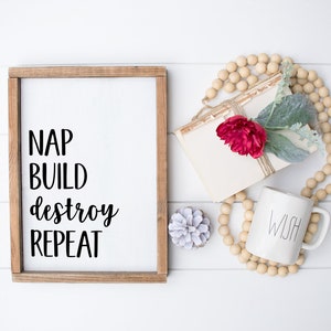 Nap Build Destroy Repeat Print / Minimalist Nursery Printable Wall Art ...