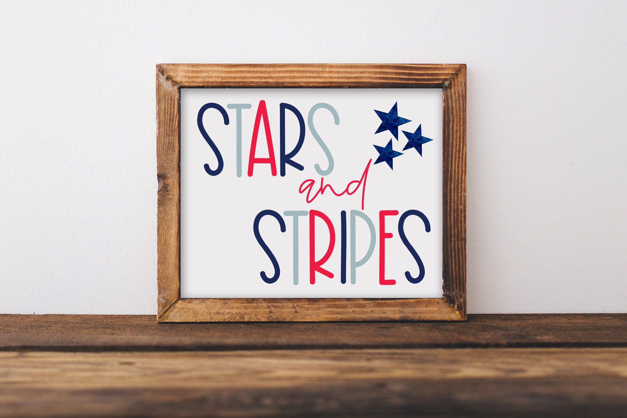 Stars and Stripes Print / 4th of July Printed Wall Art / Red | Etsy