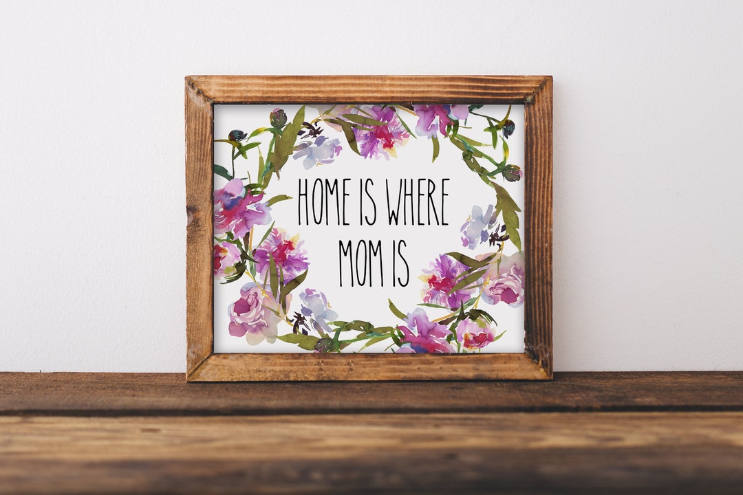 Home is Where Mom is Print / Mother's Day Printed Wall Art / Mom Prints ...