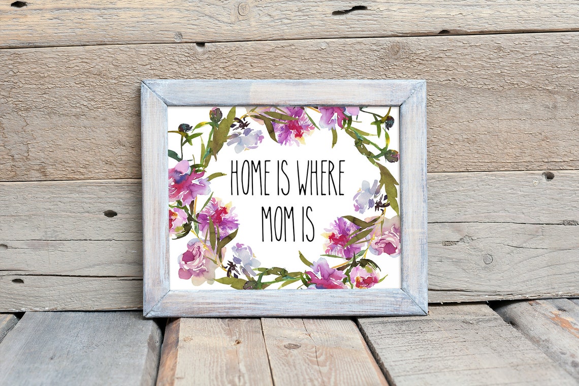 Home is Where Mom is Print / Mother's Day Printed Wall Art - Etsy