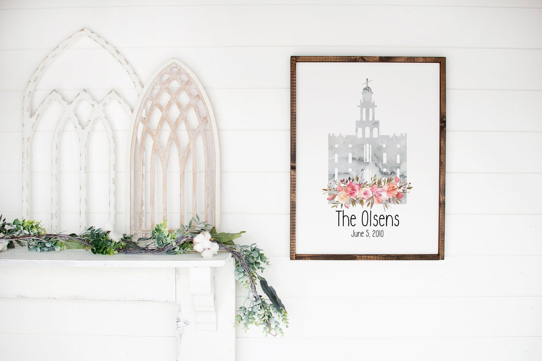 LDS Art Prints, LDS St George Temple Printable, Personalized LDS ...
