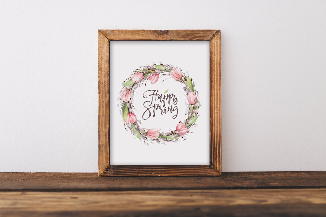 Happy Spring Print, Spring Wall Art, Spring Wall Art Printable, Spring Wall Art Print, Spring ...