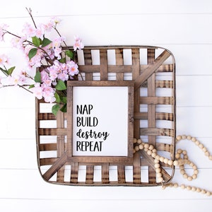 Nap Build Destroy Repeat Print / Minimalist Nursery Printable Wall Art ...