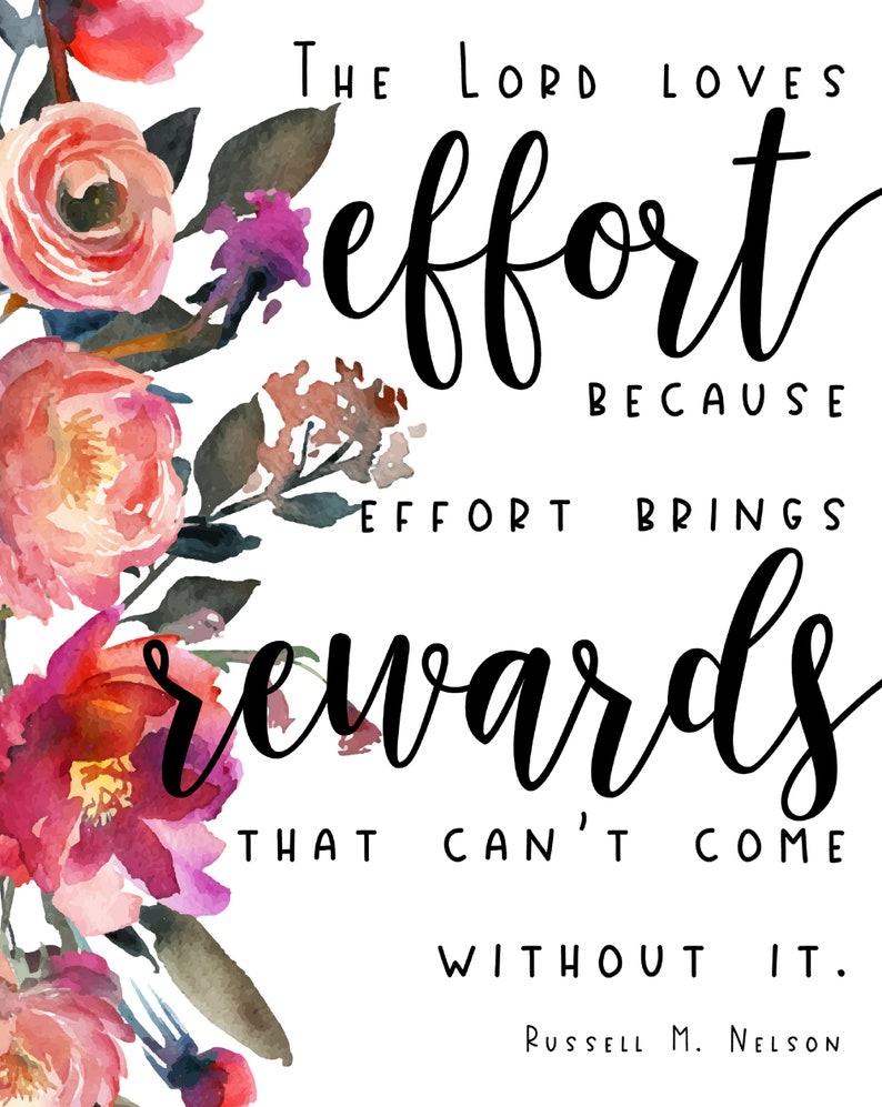 The Lord Loves Effort Because Effort Brings Rewards Russell | Etsy
