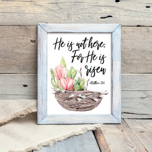He is Not Here for He is Risen - Matthew 28:6 / Easter Religious ...